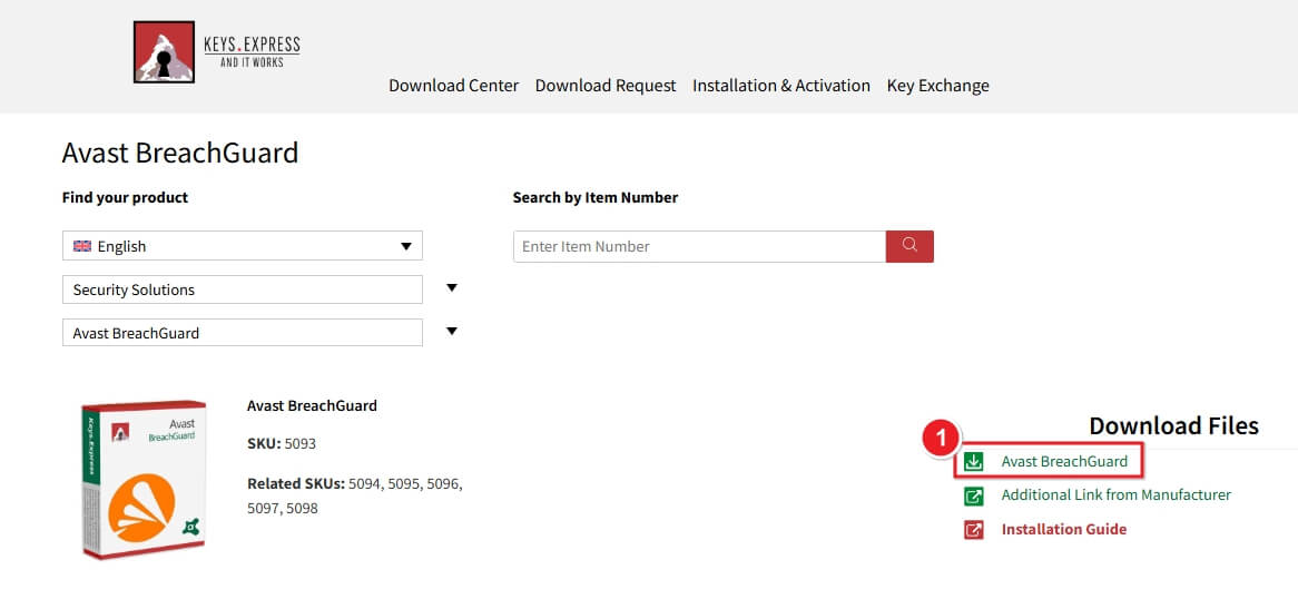 Avast BreachGuard - Keys Support