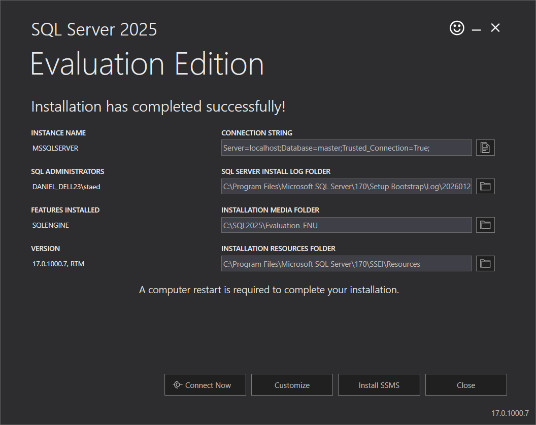 SQL Server 2025 Evaluation - Keys Support