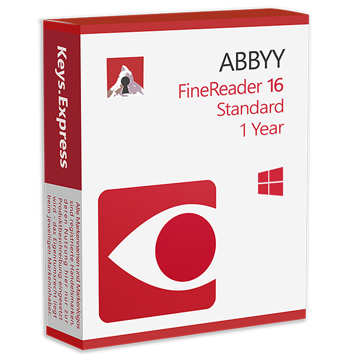 ABBYY FineReader PDF 16 Standard 1 Year - Keys Support